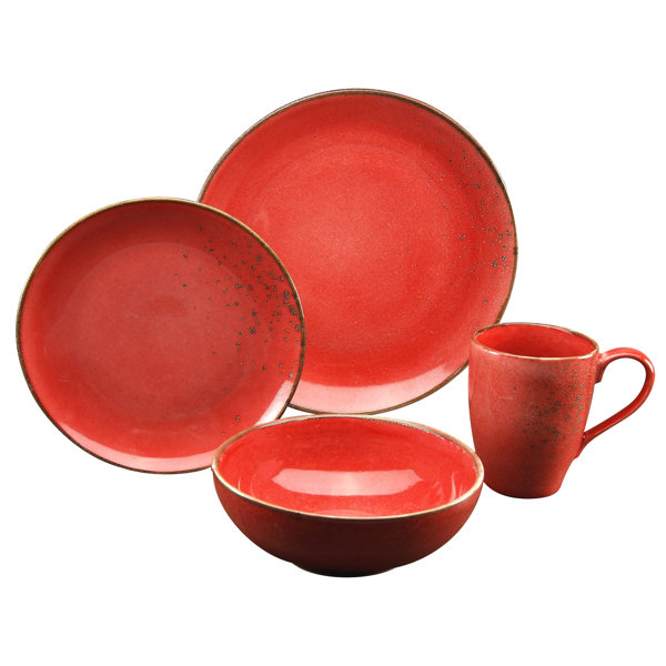 Creatable NATURE COLLECTION 4 Piece Stoneware Dinnerware Set & Reviews | Wayfair.co.uk
